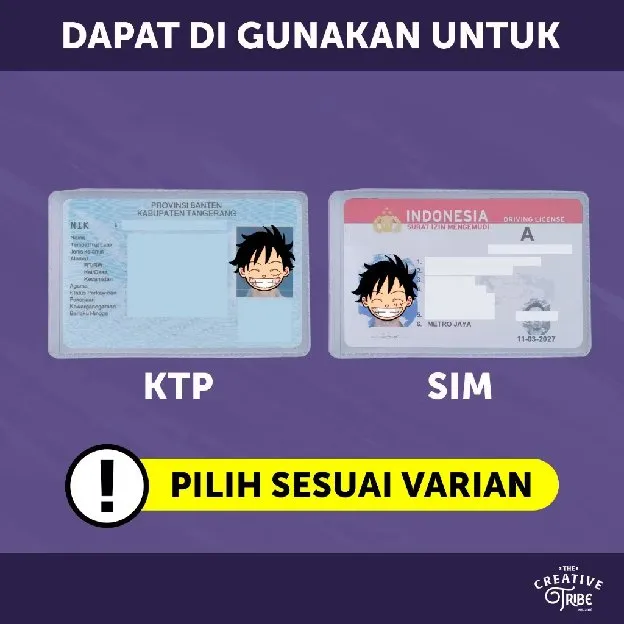 Cover KTP atau SIM Karakter Unik - Sampul Plastik Mika Pelindung Kartu ...