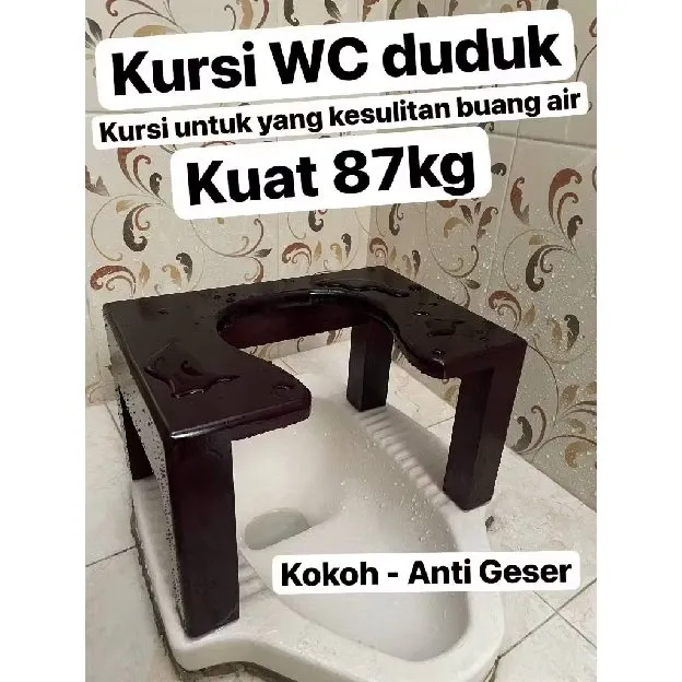 Kursi closet wc duduk kayu portable kursi jongkok kursi lansia toilet ...